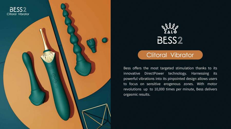 ZALO Bess 2 Luxury Clit Massager For Women Female Vibrating Clitoral Stimulation With 8 ...