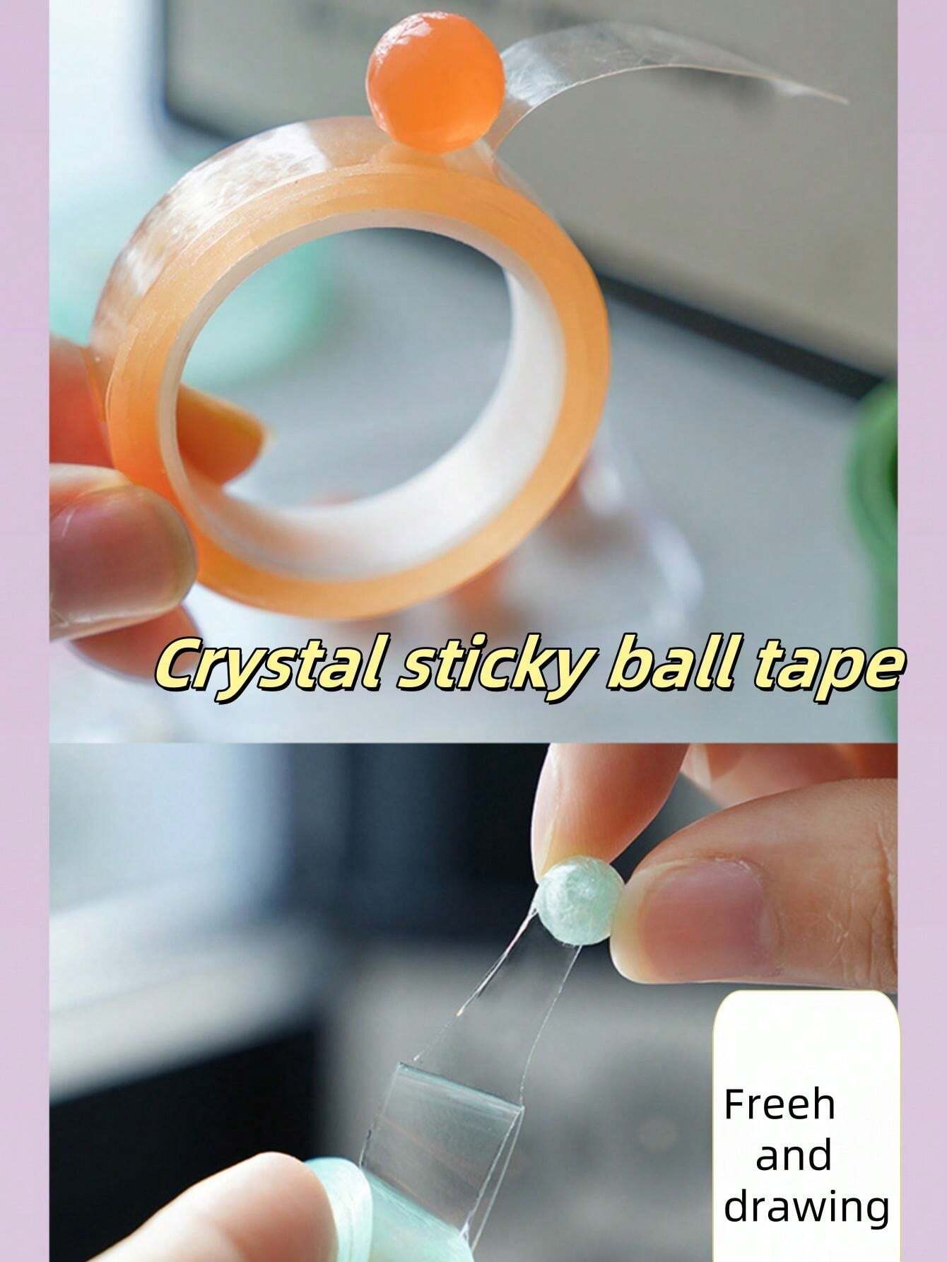 Crystal Sticky Ball Tapes, Transparent Crystal Sticky Slime DIY Stress ...