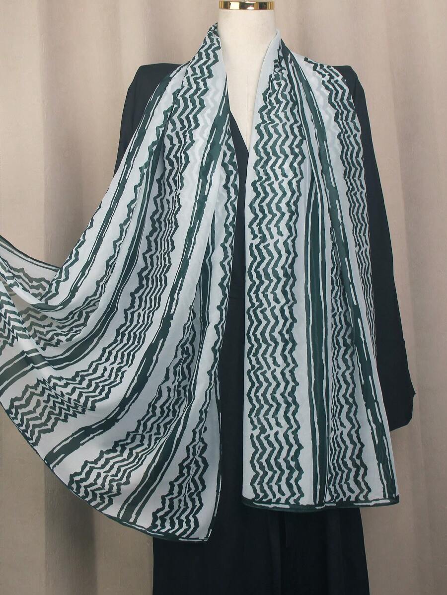 1 Chiffon Keffiyah Digital Printed Traditional Scarf, It Has A Unique ...