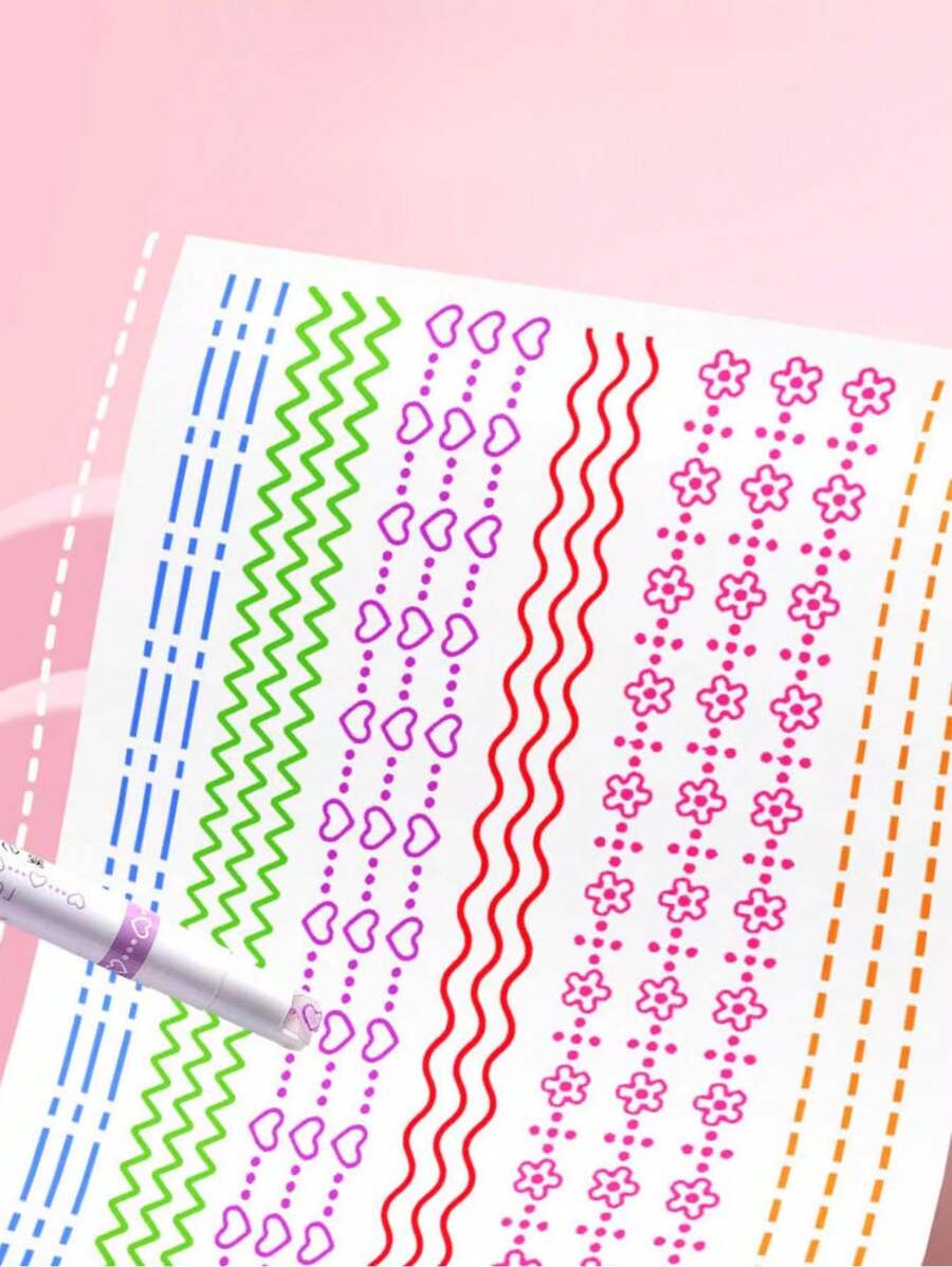 6 Super Beautiful Multifunctional Flower Shaped Contour Curve Pens ...