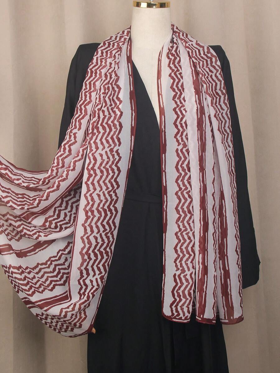 1 Chiffon Keffiyah Digital Printed Traditional Scarf, It Has A Unique ...