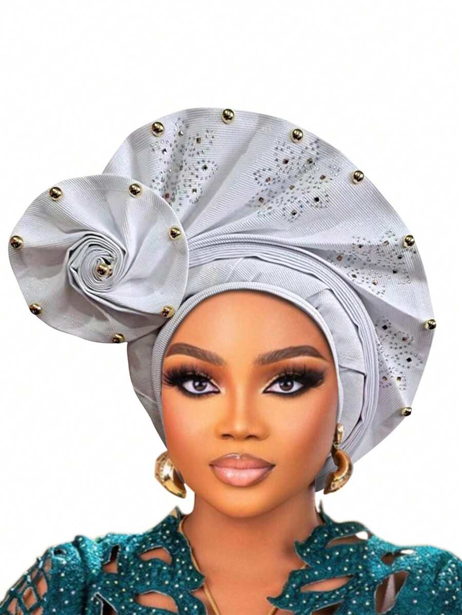 New Fan-Shaped Nigerian Wedding Hat Auto Gele African Headband Hat ...