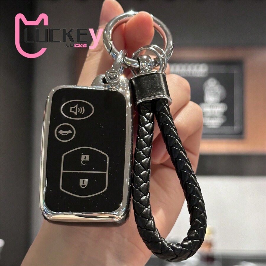 Car Key Case Cover, Key Fob Cover With Keyring Car Keychain Lanyard For ...