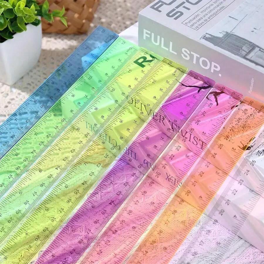 6 peças Réguas Flexíveis - Ferramenta de Medição com Escalas em ...