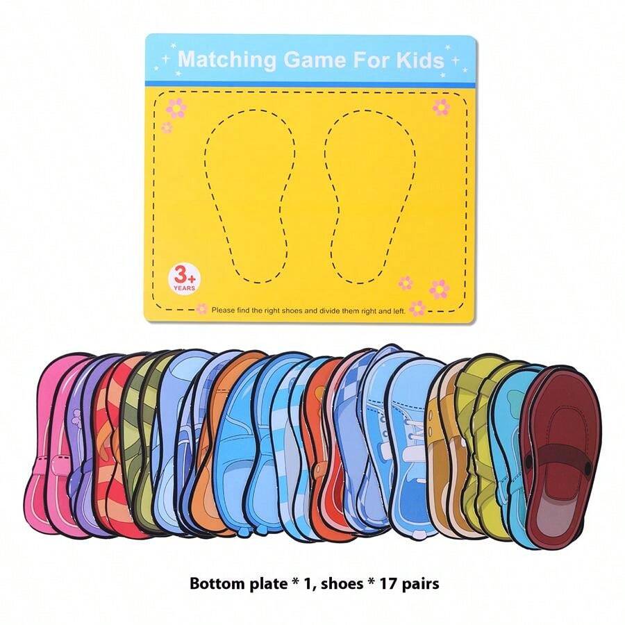 Children's Left-Right Shoe Matching Game, Montessori Early Learning ...