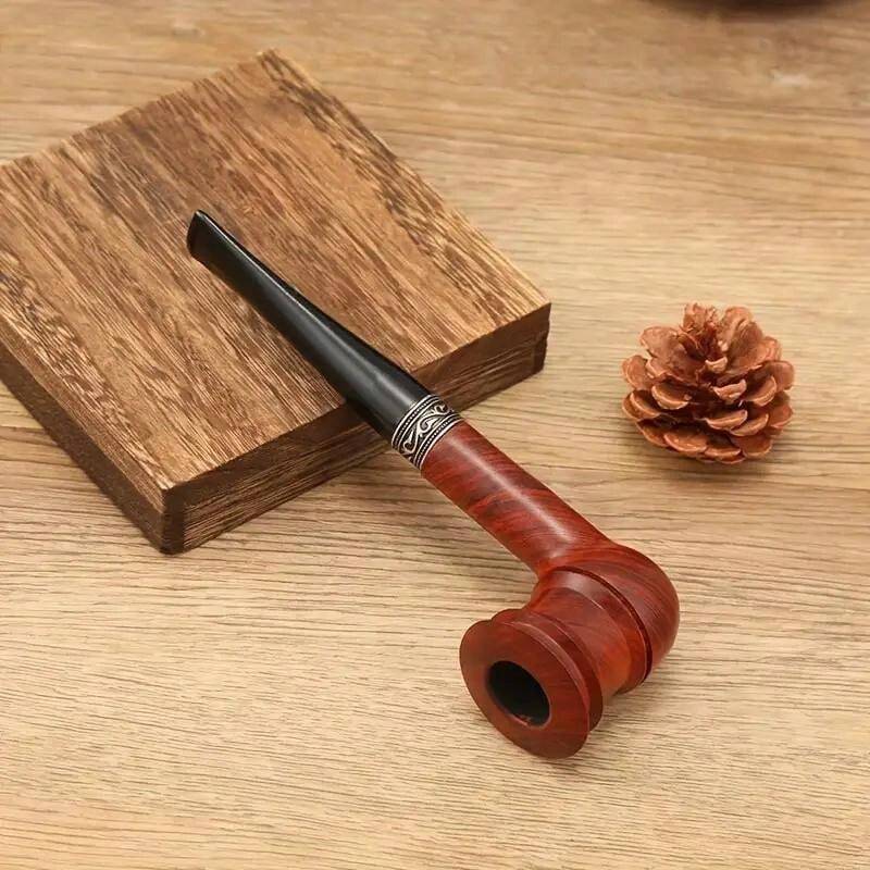 Elegant Red Sandalwood Pharaoh Pattern Smoking Pipe - Handcrafted ...