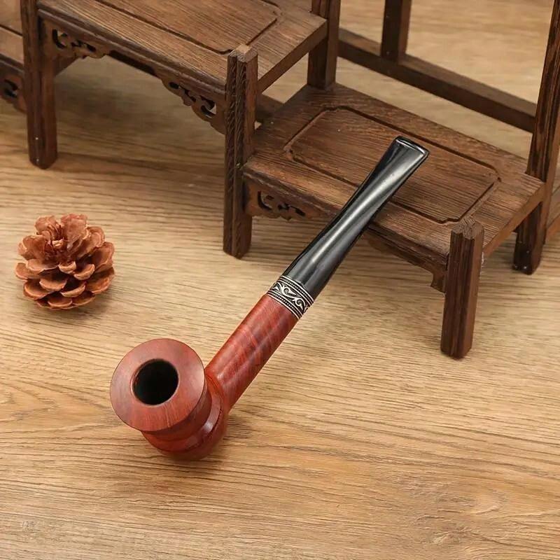 Elegant Red Sandalwood Pharaoh Pattern Smoking Pipe - Handcrafted ...