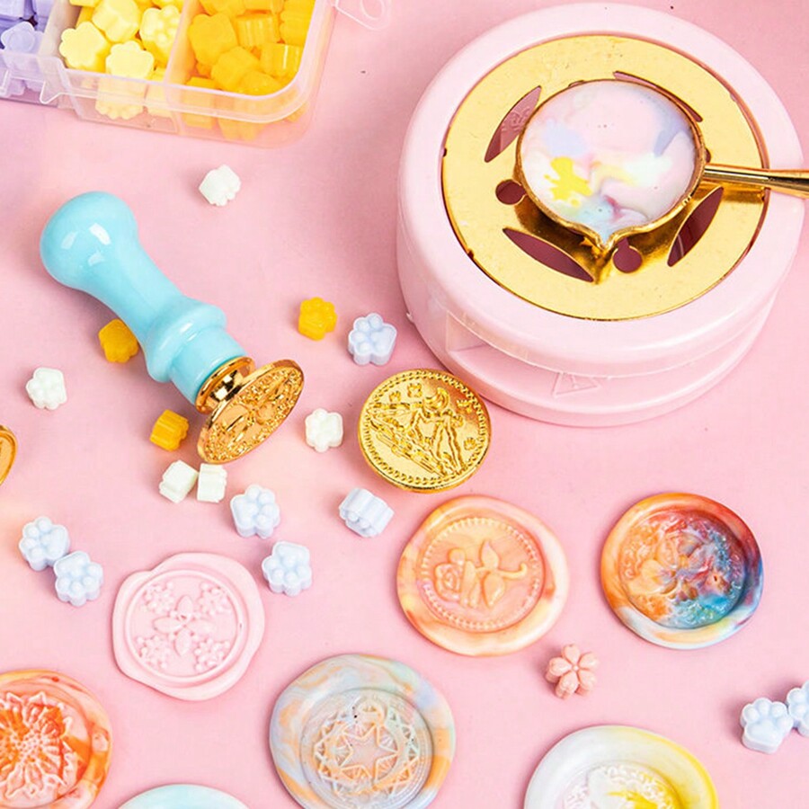 Complete Wax Seal Stamp Melting Kit Set: Wax Melter Pot, Stamp, Ladle ...