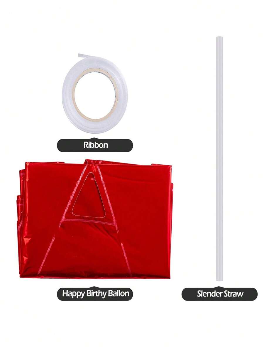 Happy Birthday Letter Foil Balloons Set, Party Decorations With ...