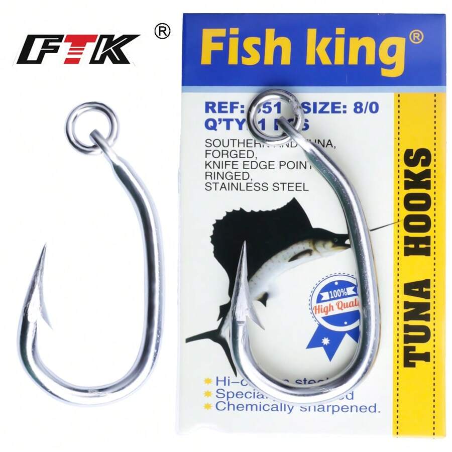 Gancho Walleye de água salgada FTK 1 unidade para anzóis circulares de atum, também adequado ...