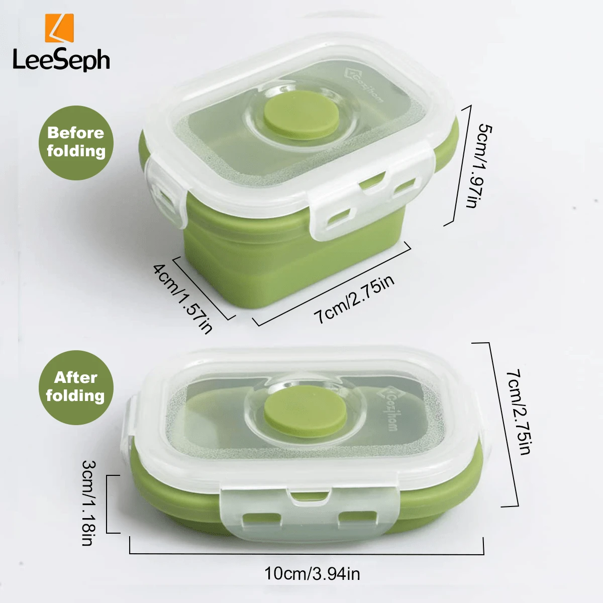 4 Packs Collapsible Silicone Food Storage Container Set, Leakproof ...