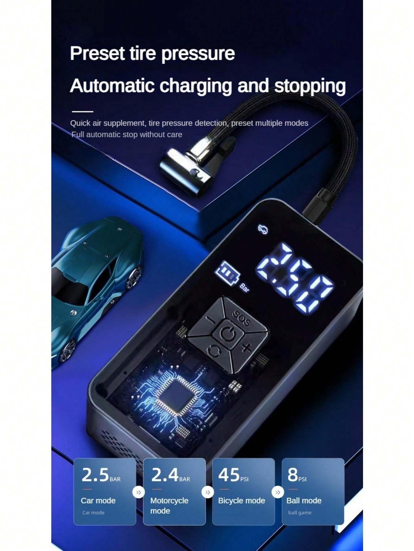 SUITU 1pc Car Inflator Pump 150PSI Portable Wireless Car Tyre Inflator ...