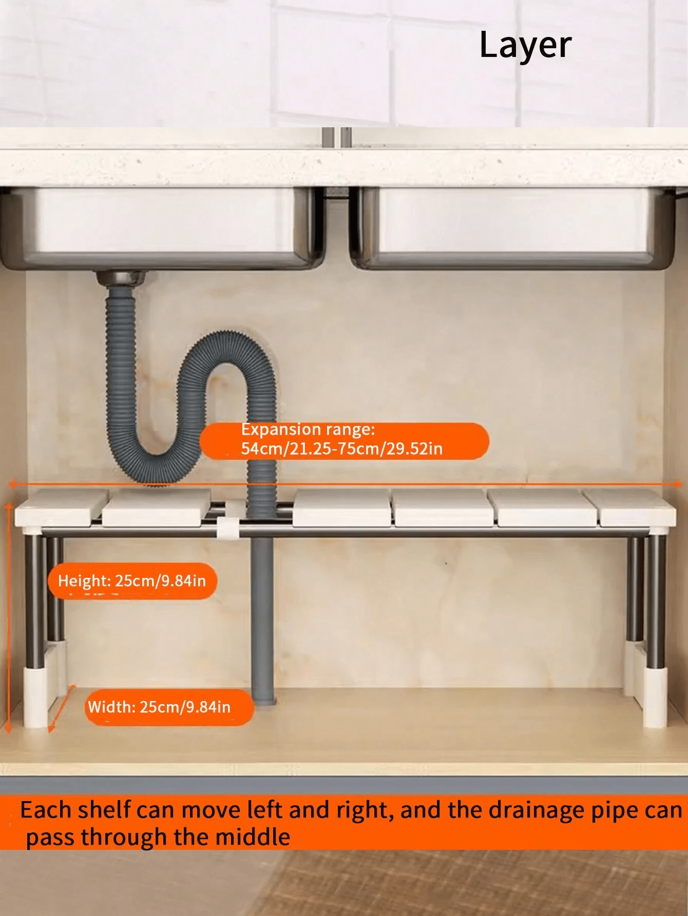 Expandable Kitchen Storage Shelf, Multipurpose Organization Cabinet ...
