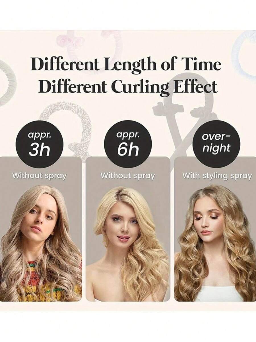 Heatless Curling Wand Random Colors, No-Heat Hair Curling Tools Set ...