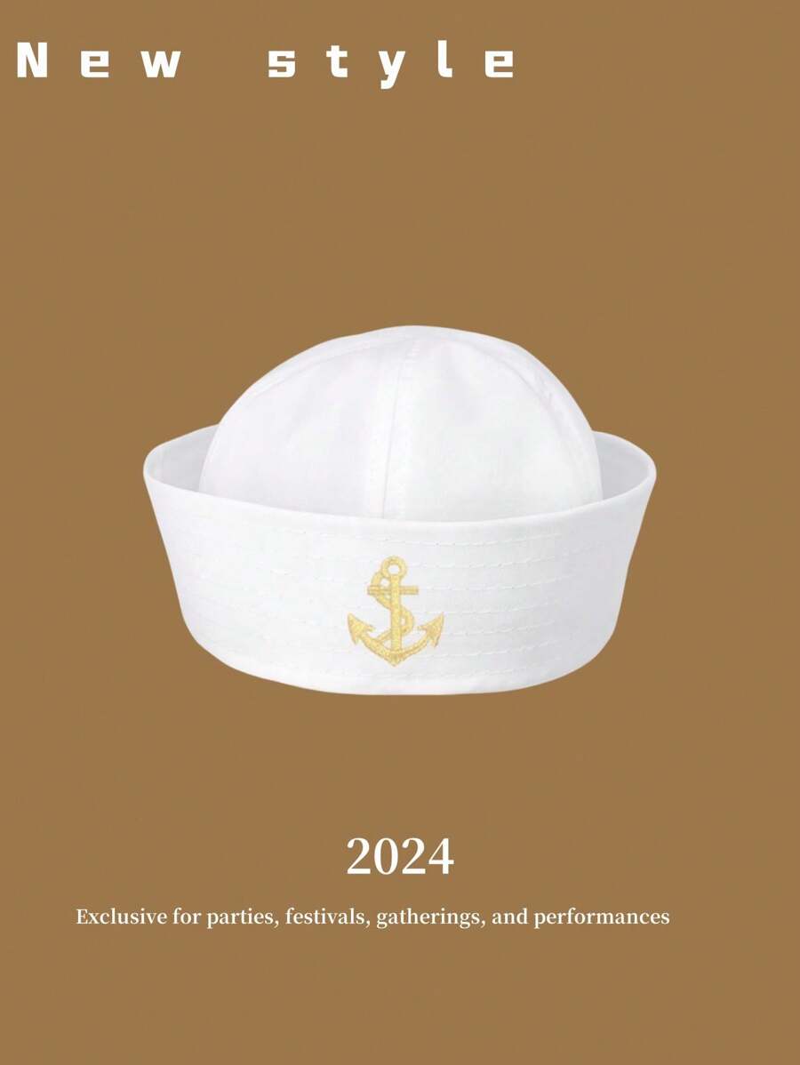 Sailor Cap Nautical Cap Halloween Solid Color Hat Sailor Captain Navy ...