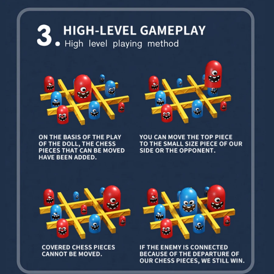 Big Eat Small Tic-Tac-Toe Game, Surprise Tic Tac Toe, Gobble Game ...