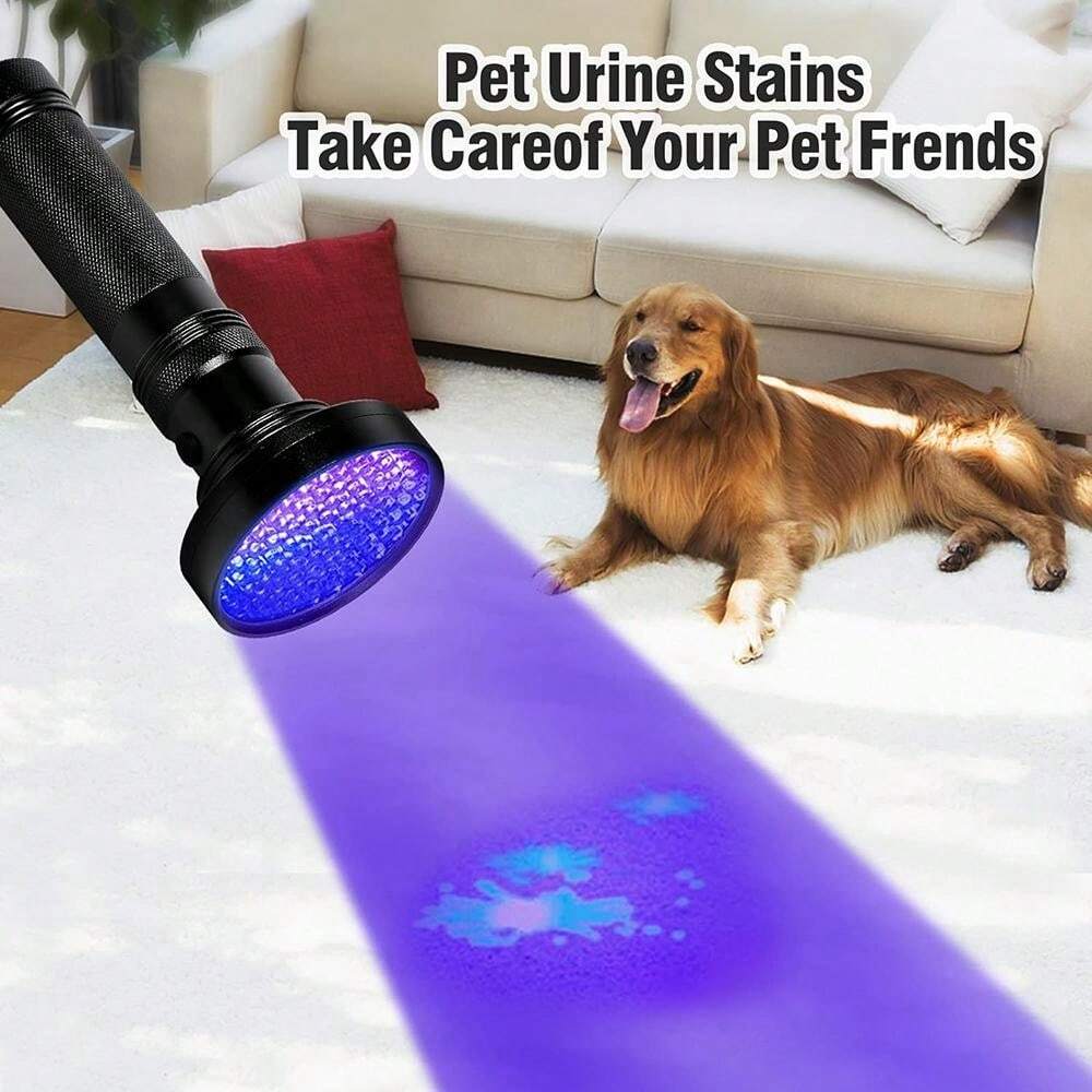 Black Light UV Flashlights, Ultra Bright 100 LED 395nm Ultraviolet Blacklight Detector For Dog ...