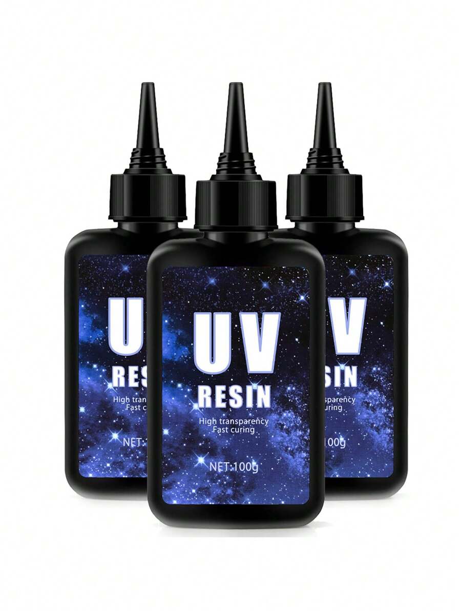 100g/200g/300g/400g/500g UV Resin High Viscosity Crystal Clear Thick UV Resin Kit, Quick-Curing ...