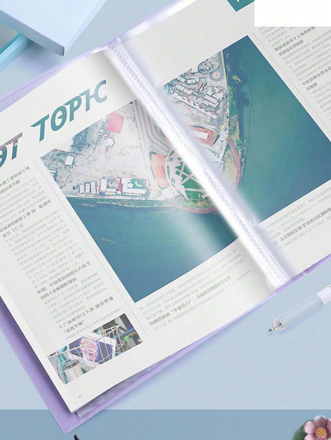 A4 40-Page Document Organizer Folder With Transparent Sleeves For ...