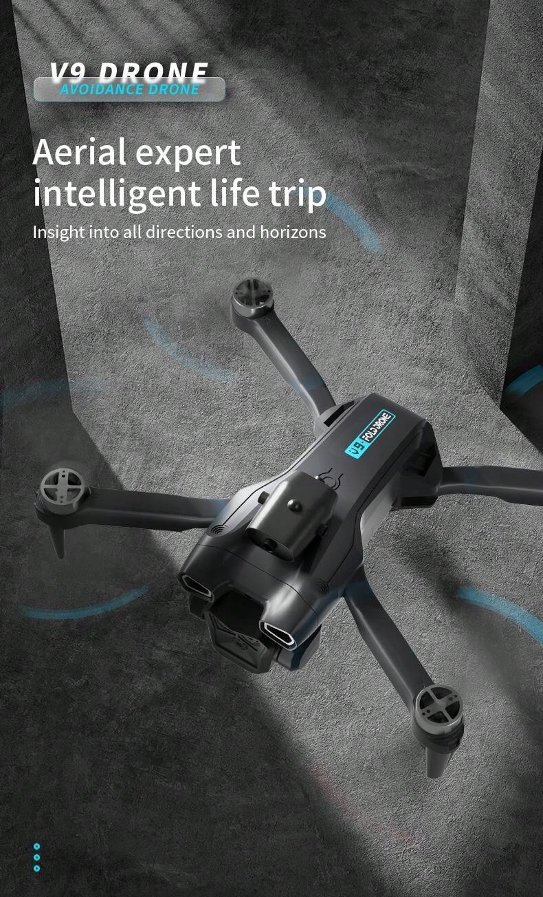 Nuevo dron plegable V9, fotografía aérea en 4K HD, cuadricóptero con evitación de obstáculos ...