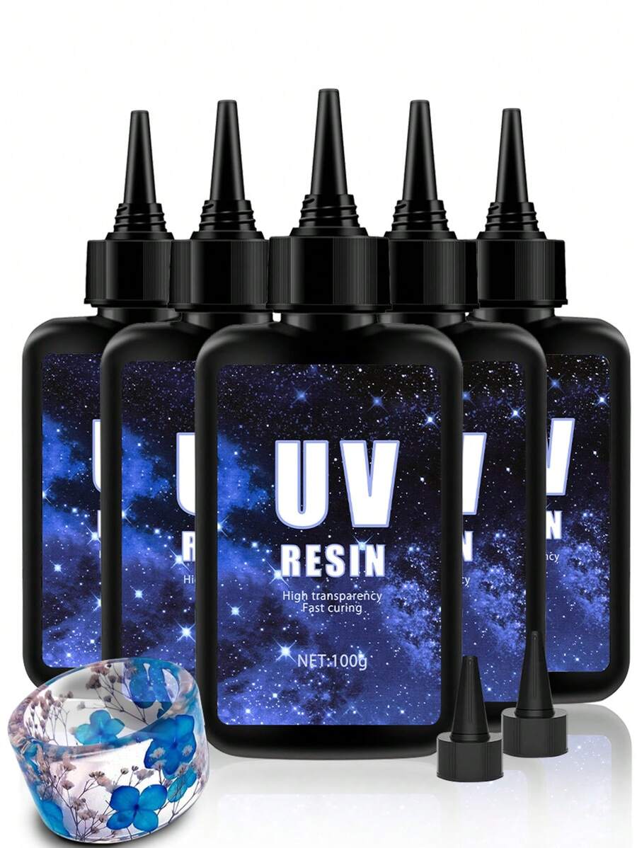 100g/200g/300g/400g/500g UV Resin High Viscosity Crystal Clear Thick UV Resin Kit, Quick-Curing ...