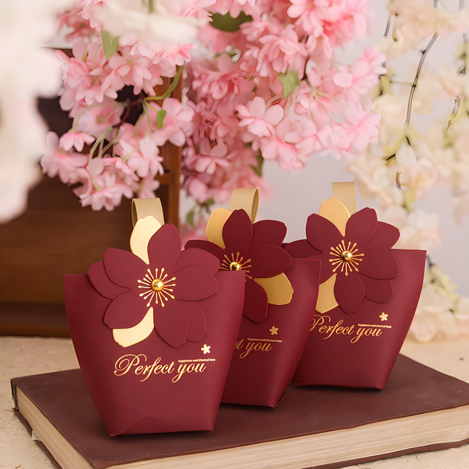 Elegant 10-Piece Floral Design Handle Boxes - Perfect For Party Favors ...