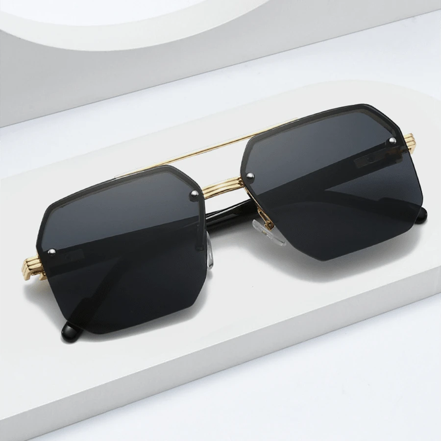 2024 Stylish Unisex Double-Beam Square Sunglasses, Trendy Personality ...