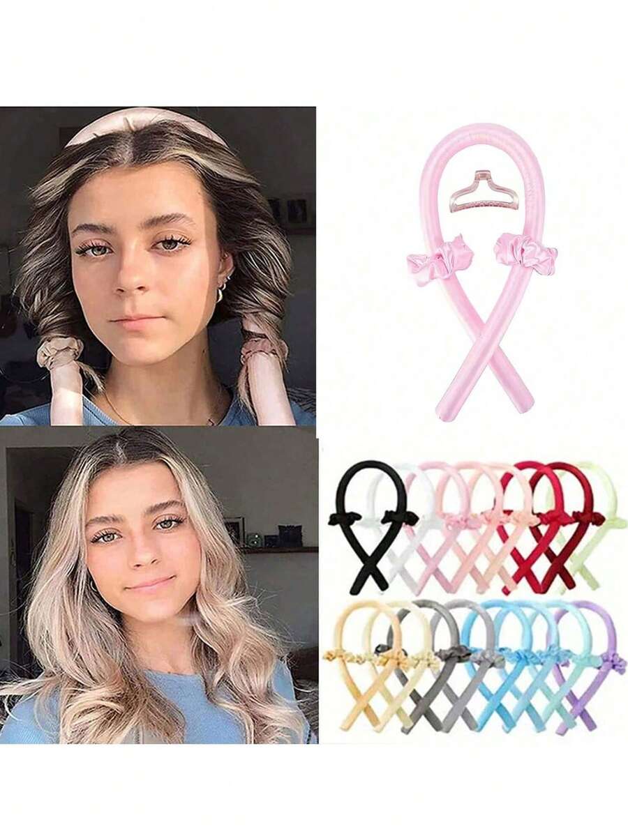 Heatless Curling Wand Random Colors, No-Heat Hair Curling Tools Set ...