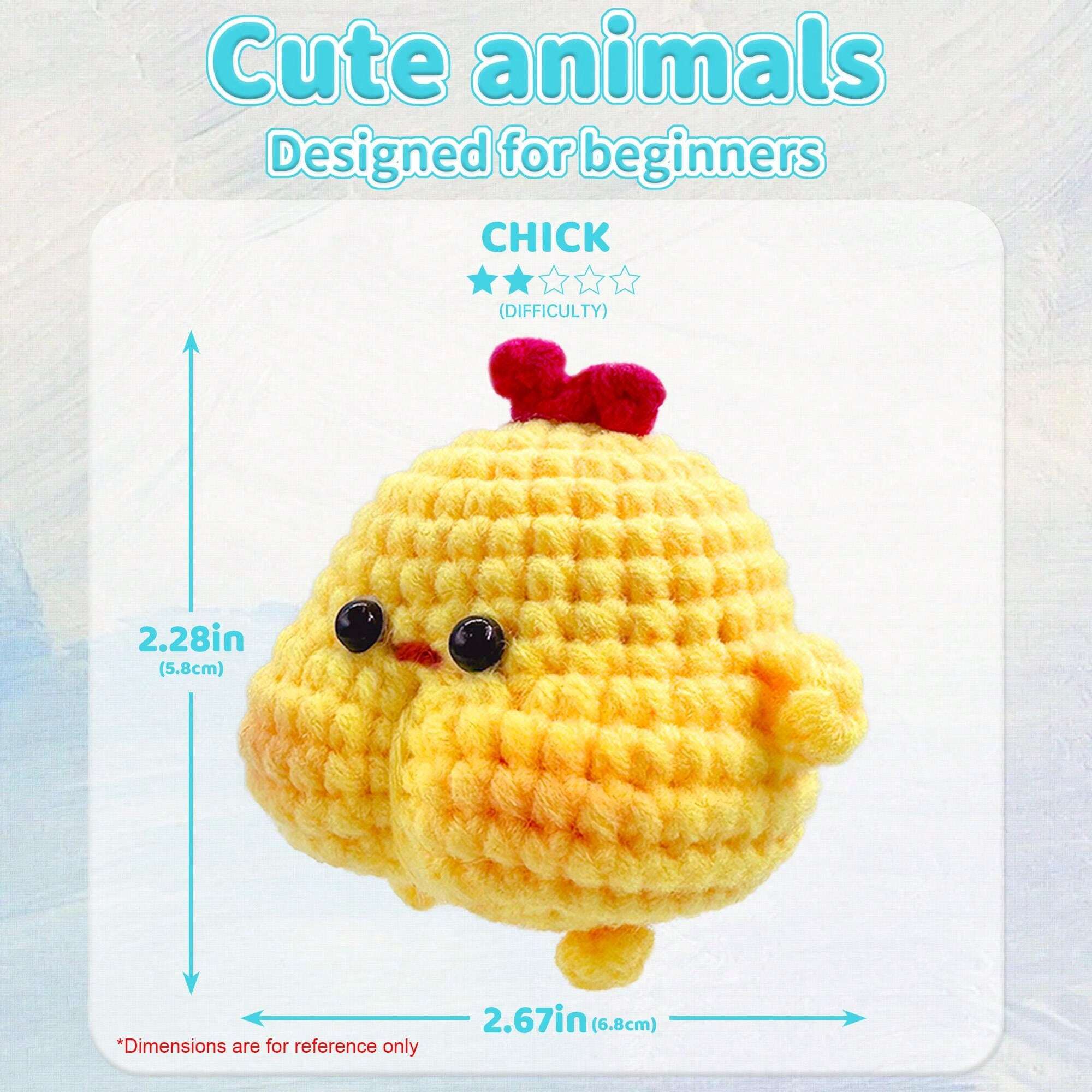 1pc Crochet Stuffed Animal Set Chicken Crochet Starter Sets For ...