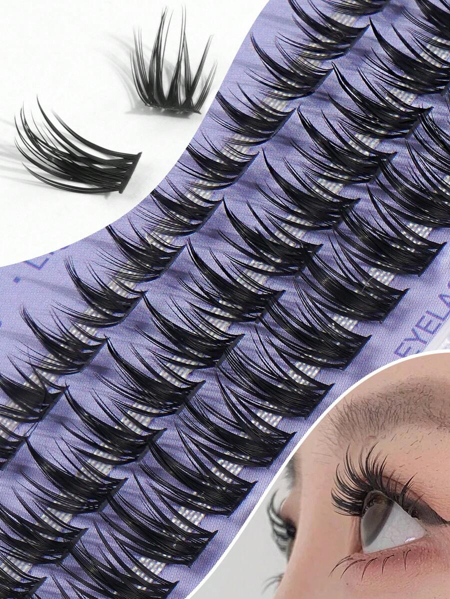 48pcs DIY Lash Extensions Manga DIY Individual Trays Spiky Anime False ...