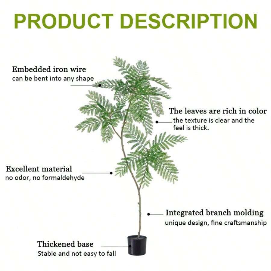 Artificial Jacaranda Mimosifolia Tree, Lifelike Artificial Silk Plants ...