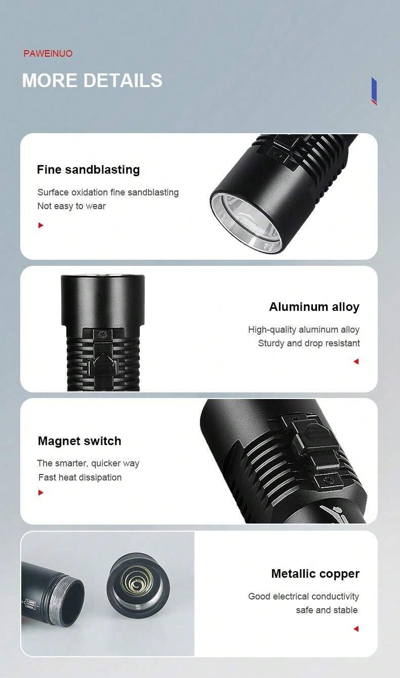 2024 Super Smart Diving LED-zaklamp Wit, geel en blauw 3 kleuren ...