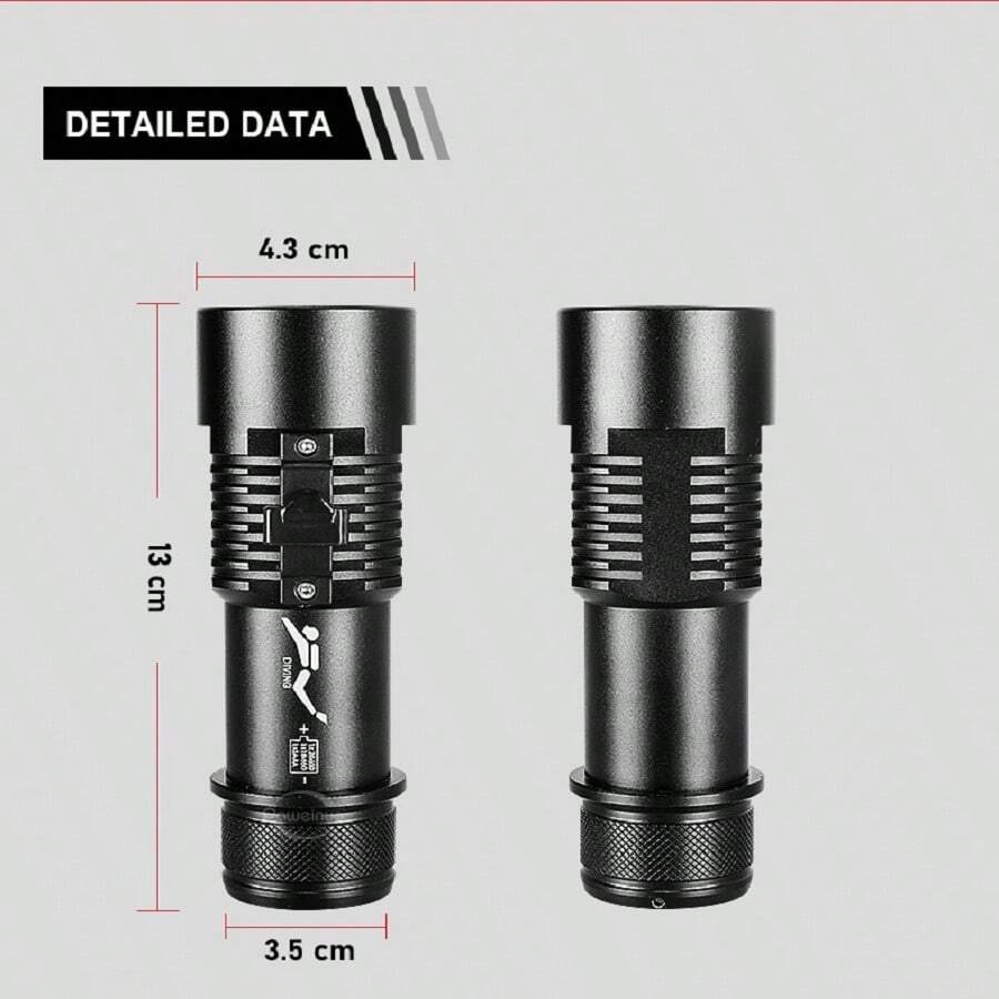 2024 Super Smart Diving LED-zaklamp Wit, geel en blauw 3 kleuren ...