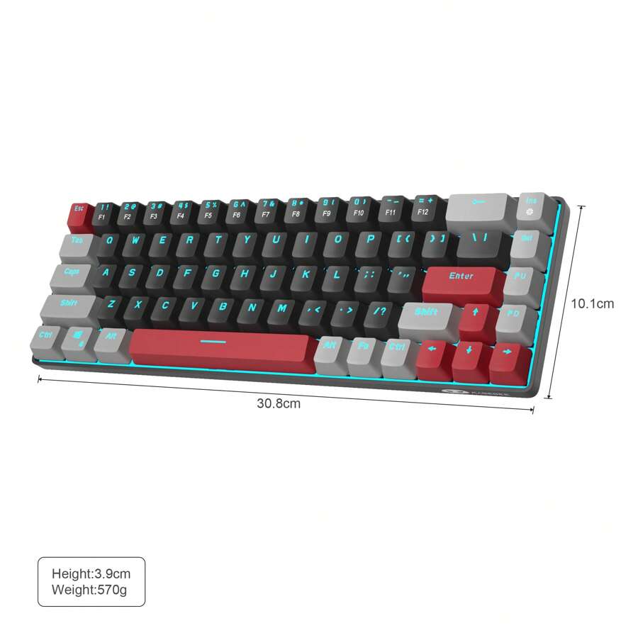 MageGee Box 60% Mechanical Gaimg Keyboard With Red Switch 68 Key Wired ...