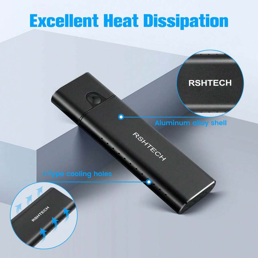 RSHTECH Aluminium M.2 Usb 3.1 Type-C 10Gbps Dual Protocol 2242 2260 2280 Ngff Nvme Sata Pcie ...