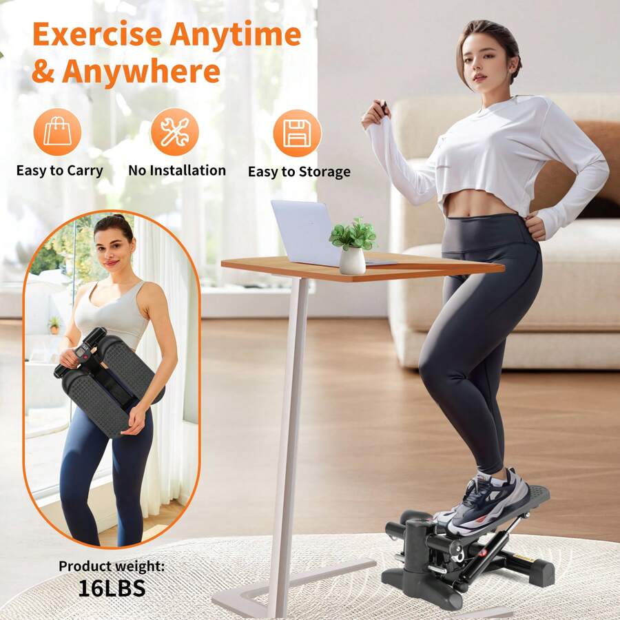 LeikeFitness Mini Stair Stepper For Exercise With Digital Monitor ...