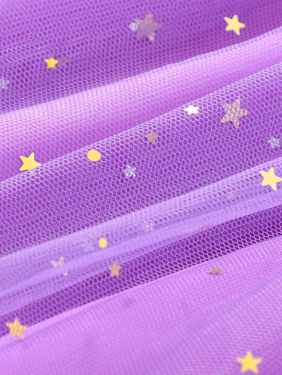 Girls Long Sleeve Fish Scale, Bow & Mesh Cute Dress | SHEIN USA