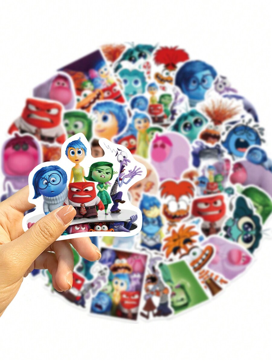 50pcs Cute Anime Cartoon Inside Out Anger Sadness Joy Water Bottle ...