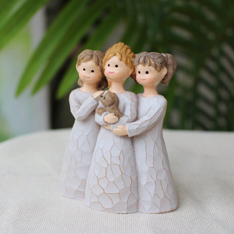 One Three Sisters Statue Resin Handicraft, Warm Picture, Loving Family ...