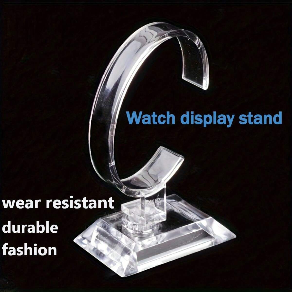 Oval Transparent Watch Display Stand - Crystal Clear C-Shaped Holder ...