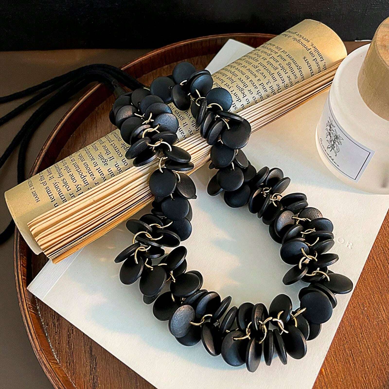 1 Pair Wooden Curtain Tie Backs, Modern Style Curtain Holdbacks, Black ...