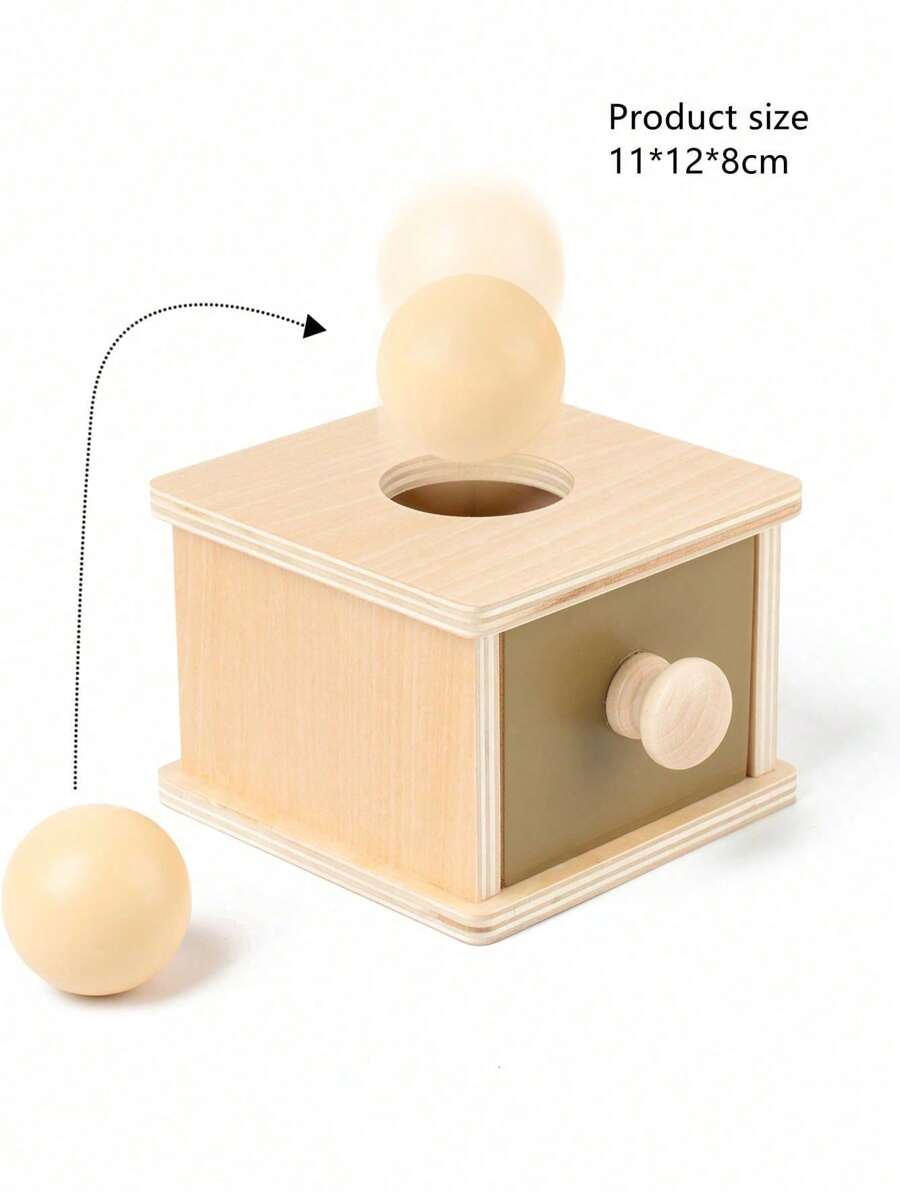 Montessori Wooden Throwing Box, Round Ball And Disc Drawer, Children's ...
