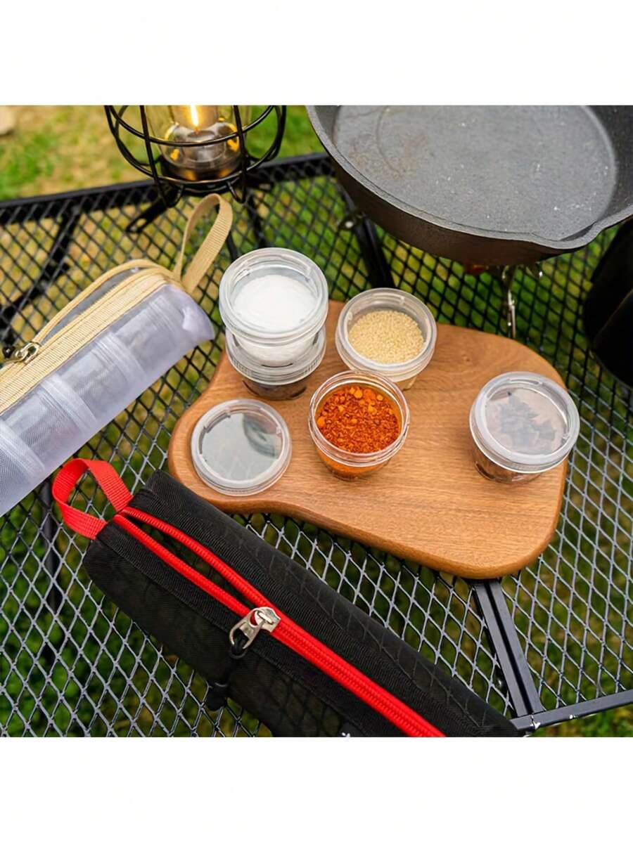 5pcs Outdoor Portable Interlocking Spice Bottles Set, Travel Camping ...