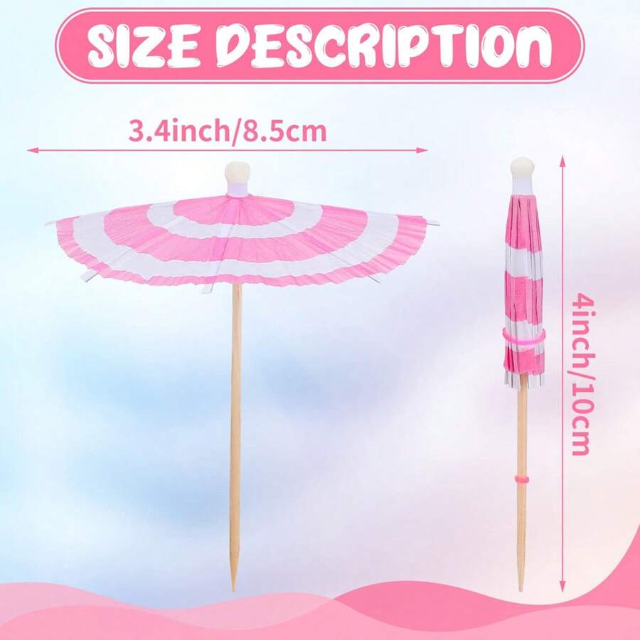 10Pack Cocktail Drink Umbrella Picks, Cupcake Toppers, Luau Parasols ...
