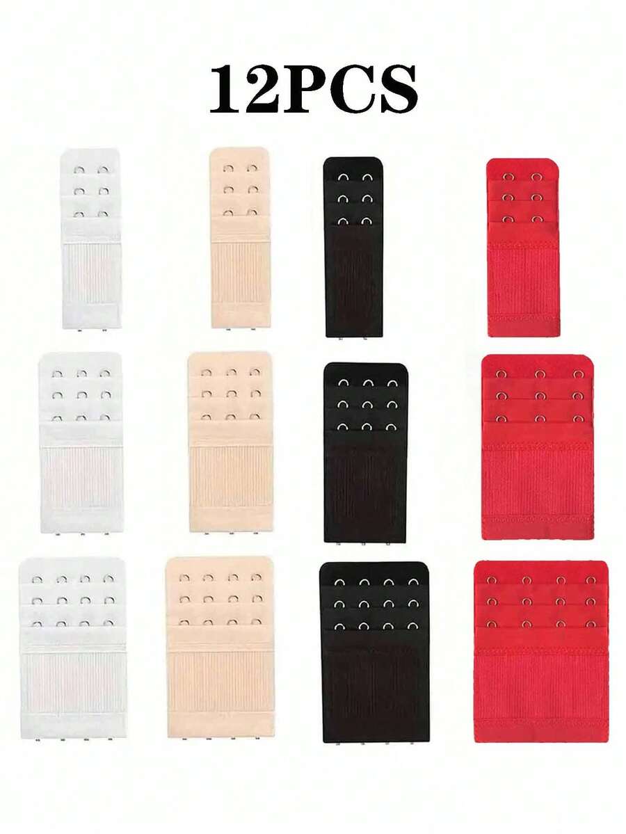 3/12Pcs Stretch Bra Buckle Underwear Extension Buckle 2/3/4 Hook Buckle ...