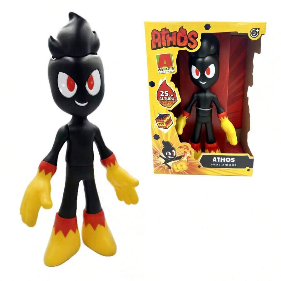 Boneco Athos Youtuber Vinil Articulado 25cm Mine craft Gamer Skin ...