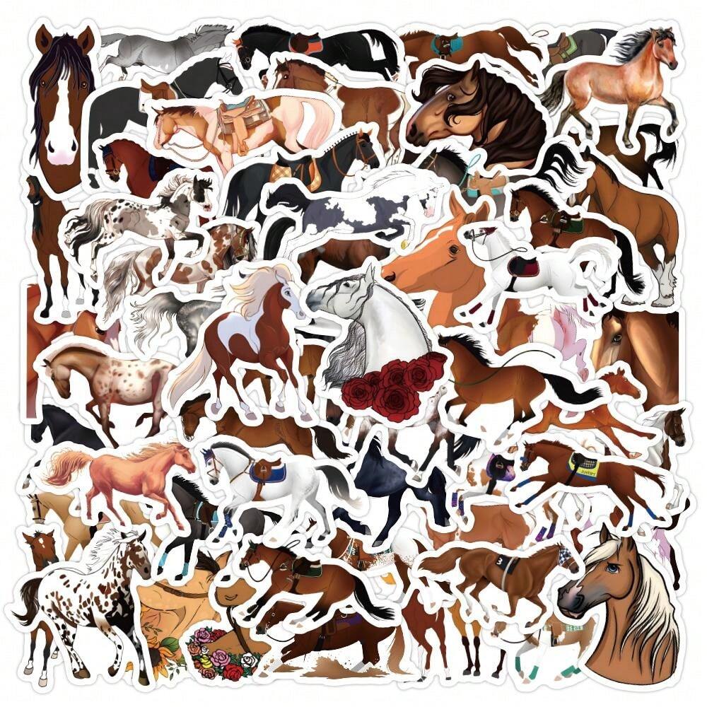 60 Pieces Horse Stickers, Horse Riding Stickers Pack For Water Bottle ...