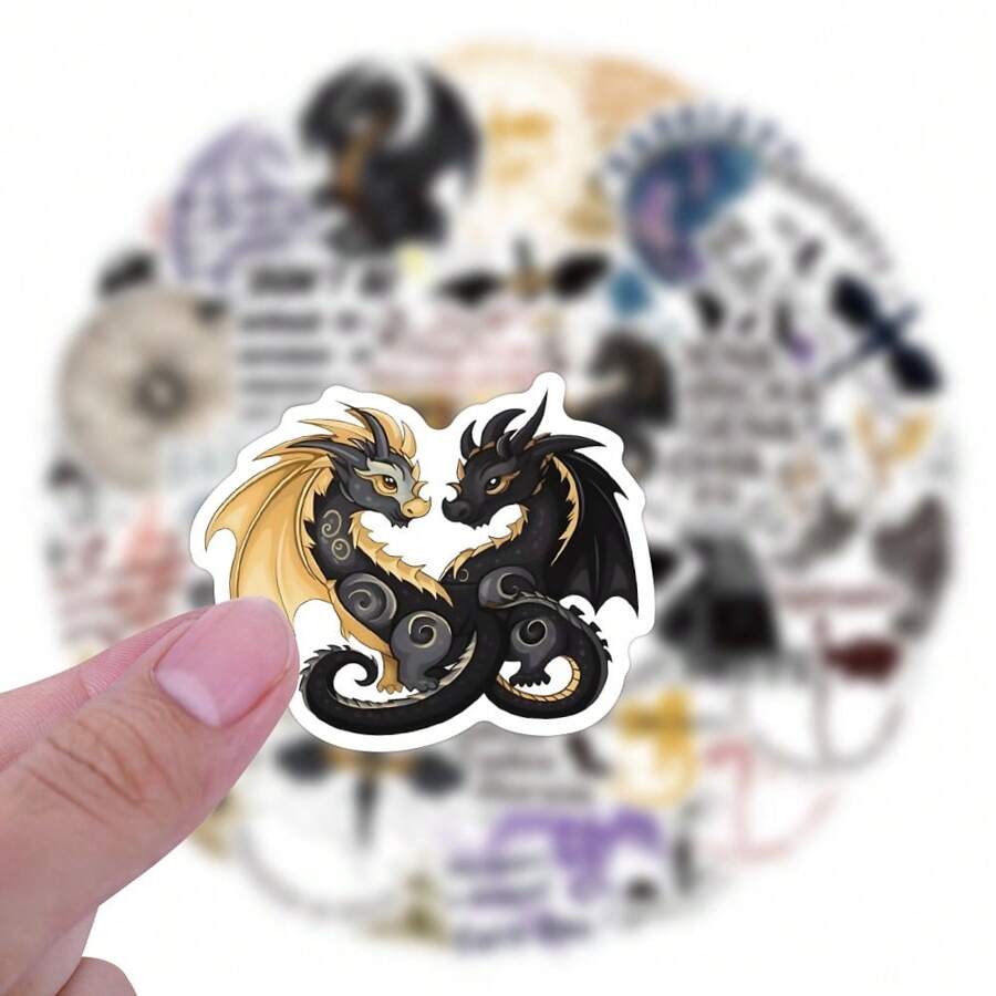 50 Sheets Fourth Wing Stickers Dragon Rider Stickers For Water Bottle ...
