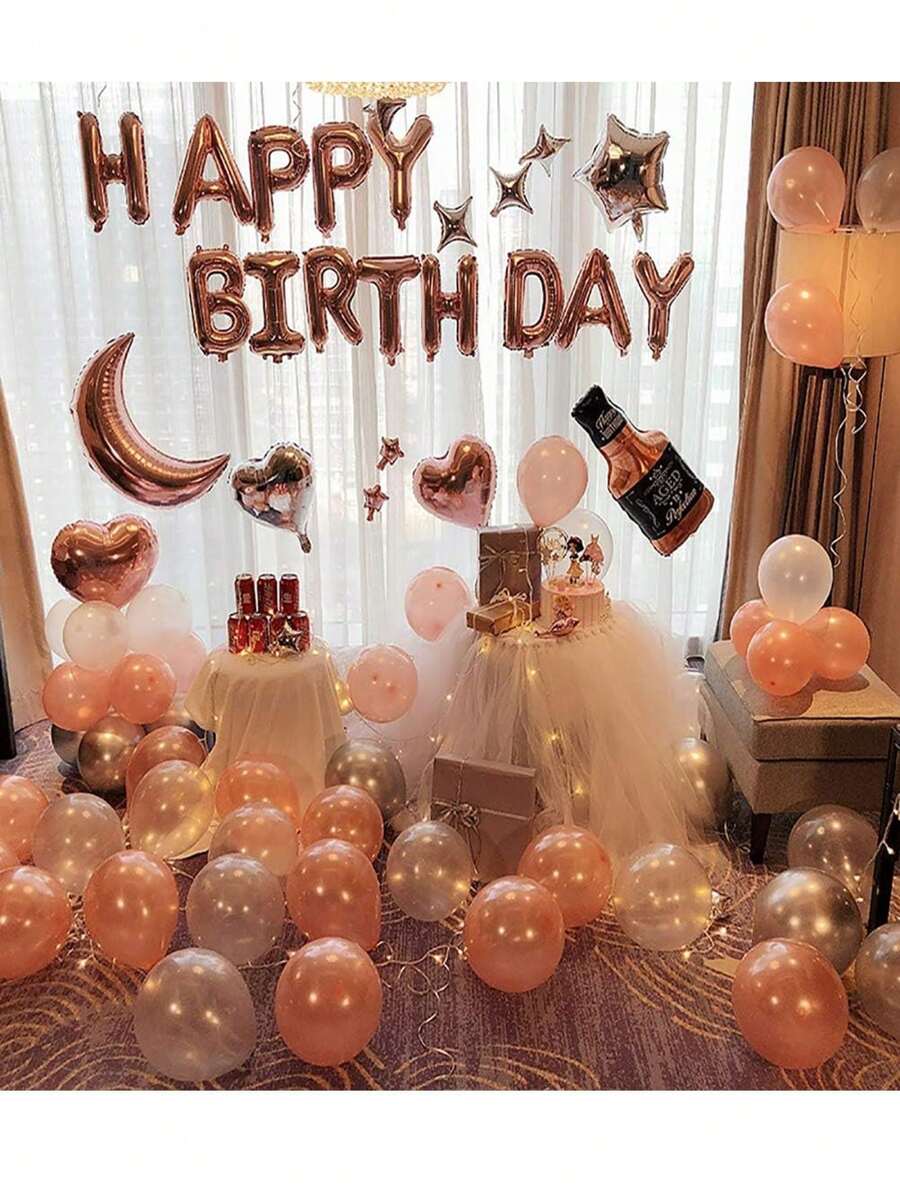 Happy Birthday Letter Foil Balloons Set, Party Decorations With ...