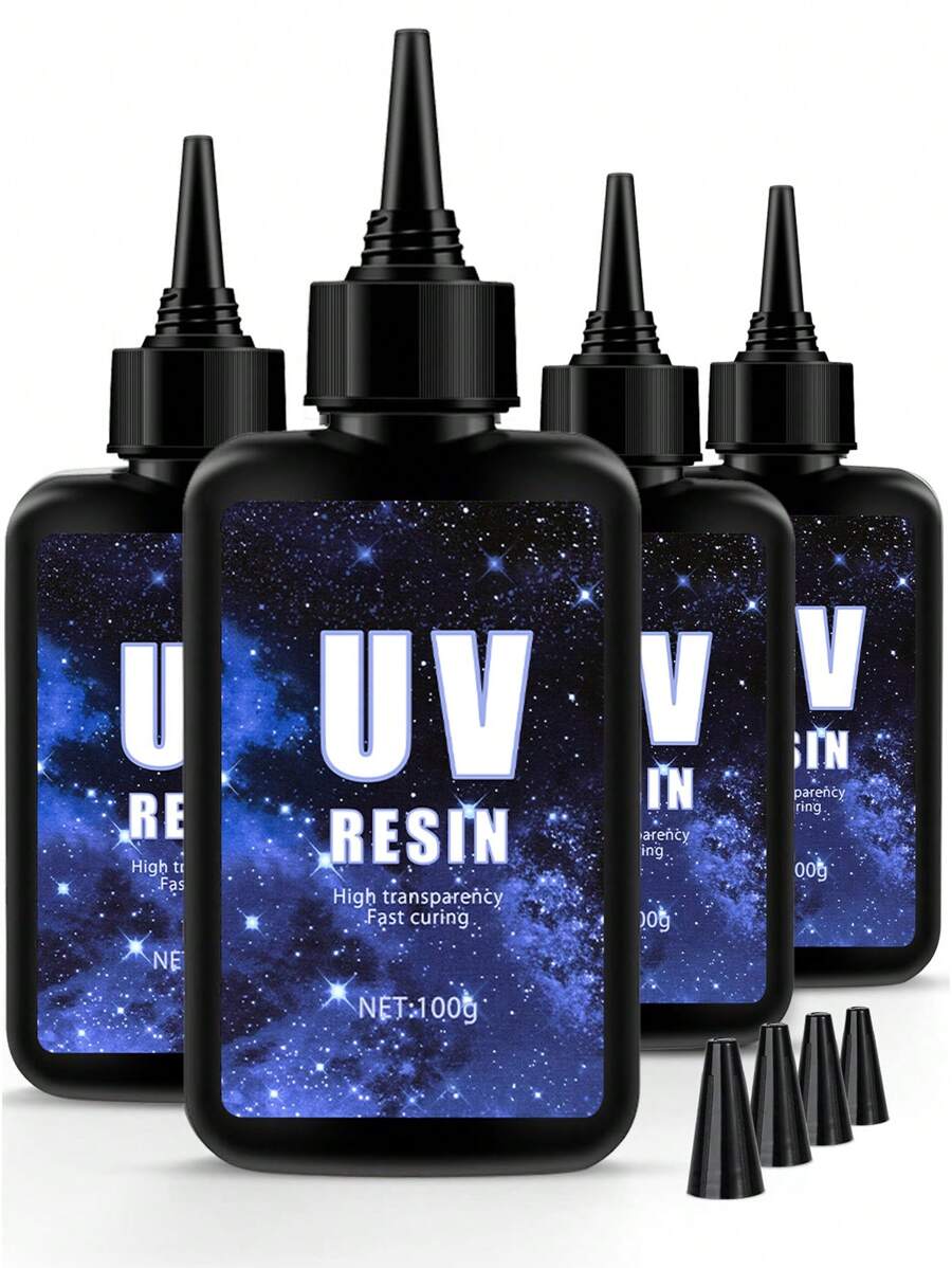 100g/200g/300g/400g/500g UV Resin High Viscosity Crystal Clear Thick UV Resin Kit, Quick-Curing ...